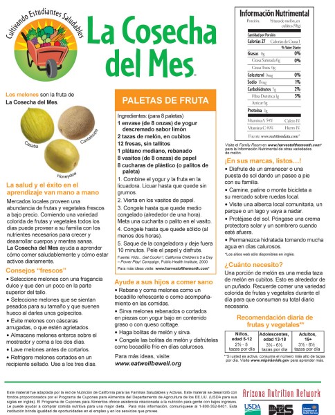 Parents - Harvest of the Month - Spanish - Melon - AZ Healthzone